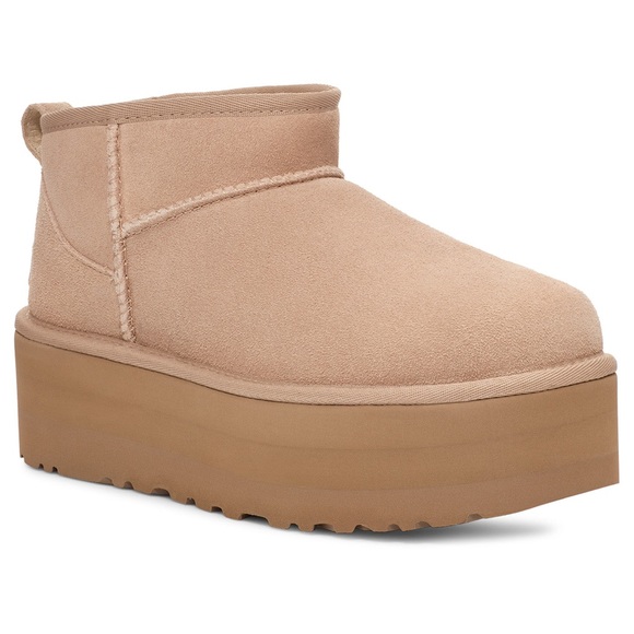 UGG | Shoes | Ugg Classic Ultra Mini Platform Boots Sand Nib New In Box ...